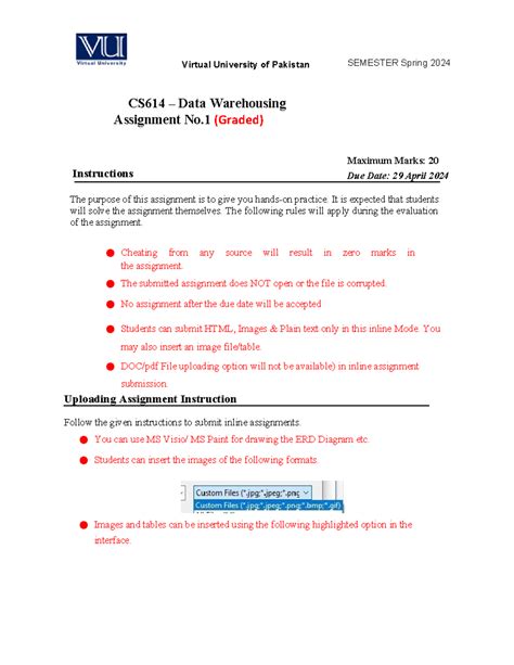 spring 2024 cs614 1 cs614 data warehousing assignment no graded