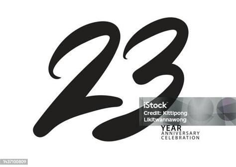 23 주년 기념일 축 하 블랙 컬러 로고 타입 벡터 23 숫자 디자인 23 번째 생일 초대장 로고 번호 디자인 벡터 일러스트 레이 션 2022년에 대한 스톡 벡터 아트 및