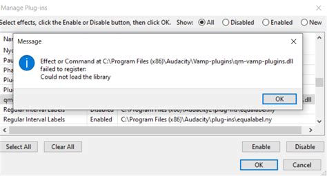 Could Not Load The Library Audacity Ins