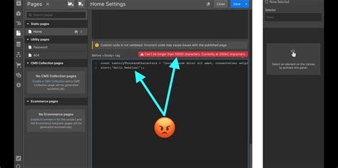 webflow s 10 000 javascript character limit [bypassed] dev community