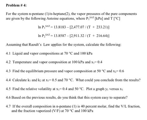 solved problem 4 for the system n pentane