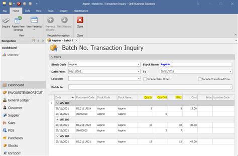 Batch Number Module Qne Optimum Sdn Bhd
