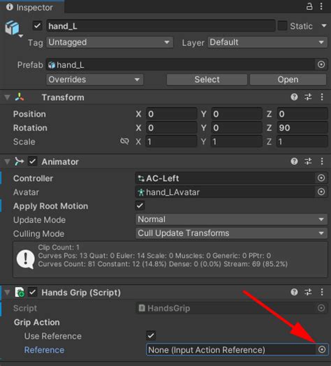 unity c script for hand animation