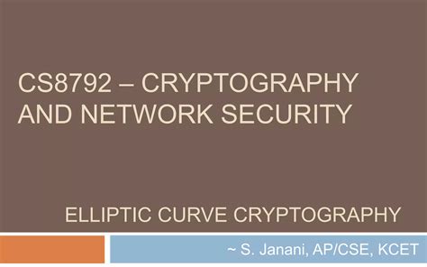 elliptic curve cryptography ppt