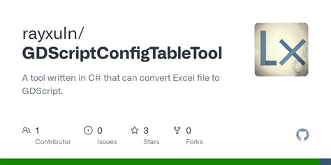 GitHub Rayxuln GDScriptConfigTableTool A Tool Written In C That Can Convert Excel File To