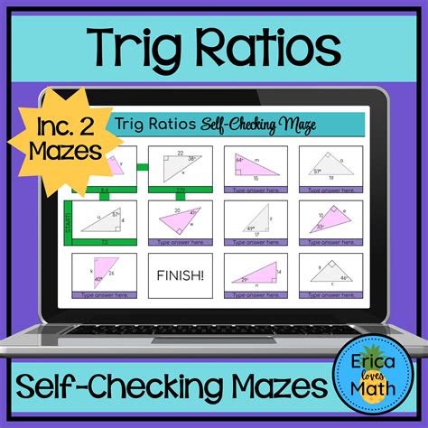 Right Triangle Trig Ratios Digital Activity Self Checking Maze Made