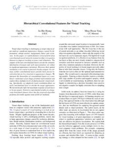 Hierarchical Convolutional Features For Visual Tracking Hierarchical Convolutional Features