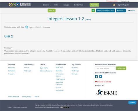 Integers Lesson 1 2 Oer Commons