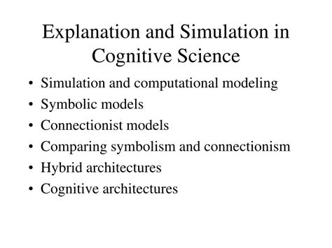 ppt explanation and simulation in cognitive science powerpoint
