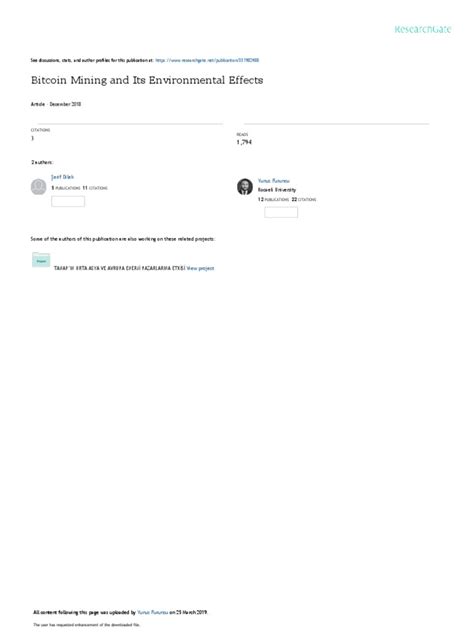 Bit Coin Mining And Its Environmental Effects Pdf