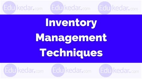 Techniques Of Inventory Management ABC JIT MRP EOQ