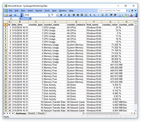 SysGauge System Monitor SQL Database Export