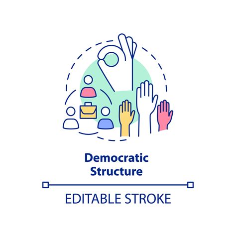Democratic Structure Concept Icon Cooperative Society Advantage Abstract Idea Thin Line
