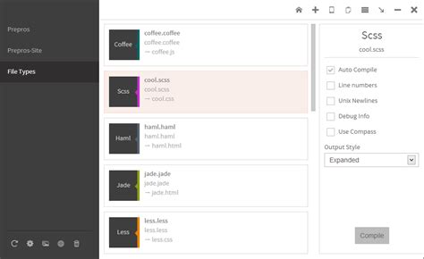 Prepros Outil De Preprocessing Open Source Gratuit LESS SCSS SASS