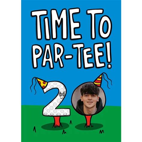 A5 Photo Birthday Card Time To Par Tee