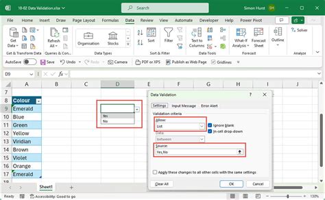 Advanced Data Validation Part 3 Icaew