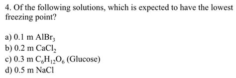 solved 4 of the following solutions which is expected to