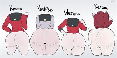 Rule 34 4girls Ass Comparison Ass Size Chart Beauty Mark Behind View