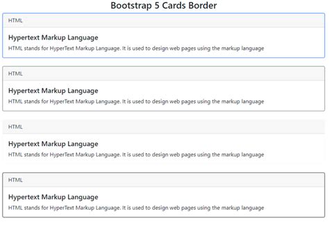 Bootstrap 5 Cards Border Geeksforgeeks