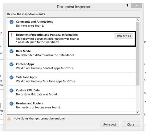 How To Remove Or Update Excel Document Properties And Personal