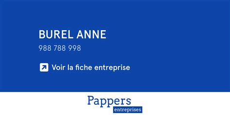 Burel Anne 988788998 Chiffre Daffaires Statuts Extrait Dimmatriculation