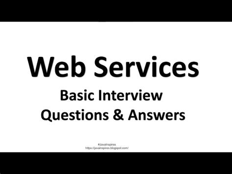 Web Services Interview Questions