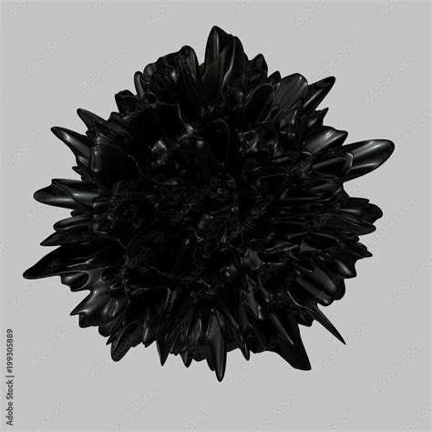 Abstract D Render Deformed Glossy Shape Isolated On Grey Background Stock Illustration