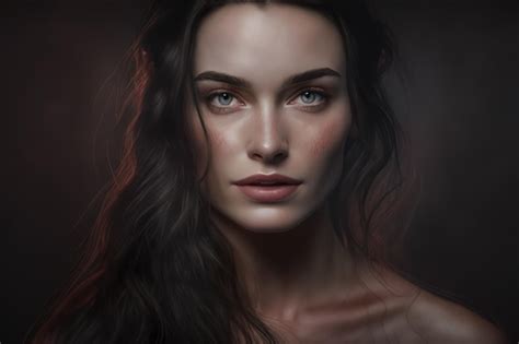 Premium Ai Image Mysterious And Alluring Woman With Dark Hair And