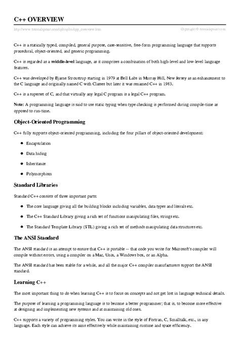 L3 Cpp Overview Tutorialspointcpluspluscppoverviewhtm Copyright © Tutorialspoint C