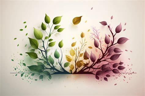 Abstract Floral Background With Leaves And Branches Vector Illustration For Your Design Stock