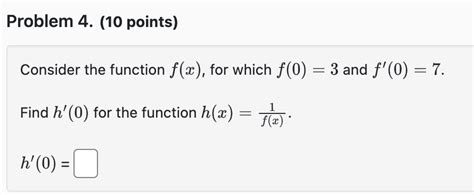 solved consider the function f x for which f 0 3 and