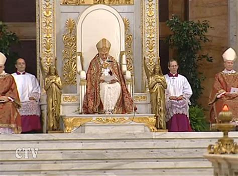 Pope Enthroned Between Golden Cherubim