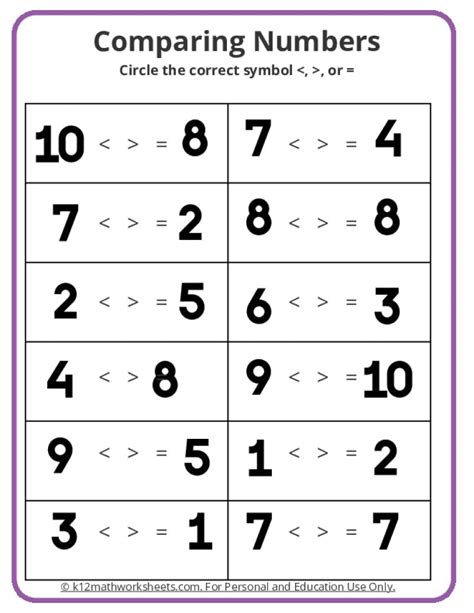 Comparison Symbols Worksheets Comparing Coins And Bills — Printable