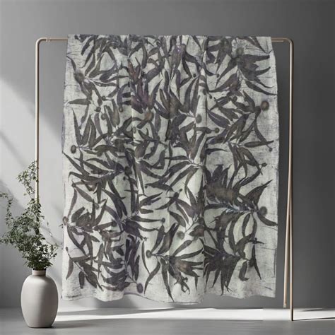 Jual Kain Linen Ecoprint Batik Warna Alam Motif Cetak Daun Asli