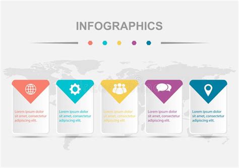 Infographic Template Design With Rounded Rectangle And Ribbon Stock Vector Illustration Of