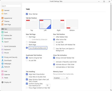 My Recommended Settings For Vivaldi Virtual Curiosities
