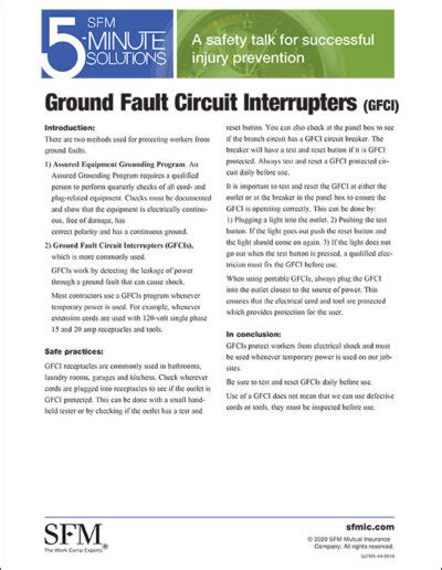 ground fault circuit interrupters 5ms sfm mutual insurance