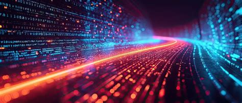 streaming data binary data moving on a digital road digital code