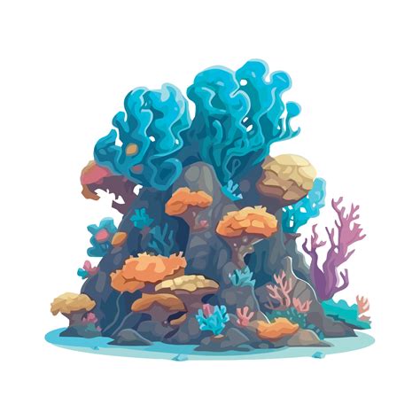 Cartoon Underwater Scene With Coral Reefs And Rocks 48916313 Vector Art