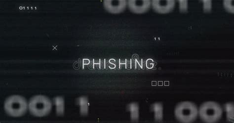 Phishing Text Animation Over Binary Code And Digital Symbols On Dark Background Stock Video