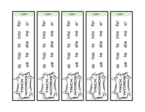 First Grade Trick Words Bookmarks Fundations Units 2 14 Tpt