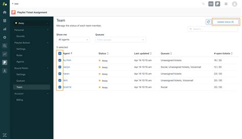 Bulk Updating Statuses Agent Availability Playlist