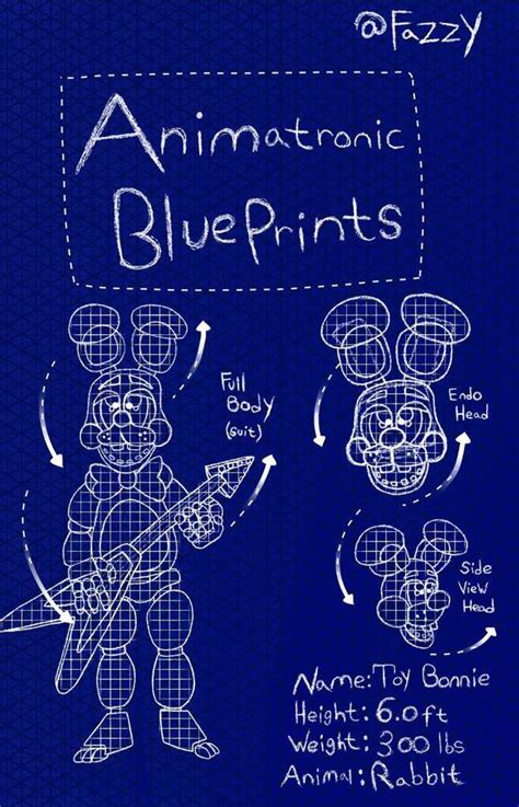 Animatronic Blueprints 6 Toy Bonnie Five Nights At Freddys Amino