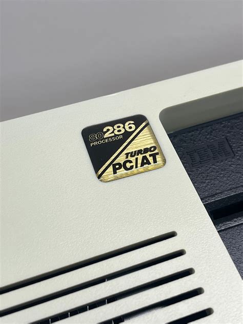 80286 Pc At Turbo Ibm Clone Case Badge Sticker Gold Domed Geekenspiel
