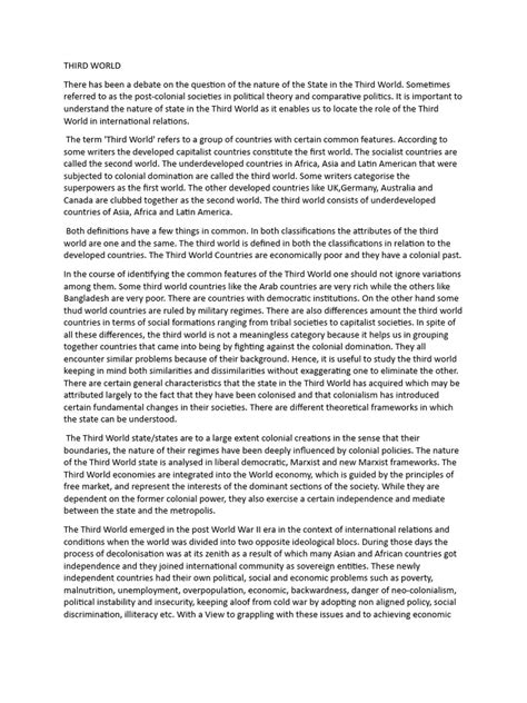 assignment third world countries pdf