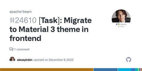 [task] migrate to material 3 theme in frontend · issue 24610 · apache