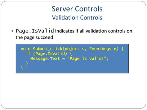 Server Controls Validation Controls Ppt Download