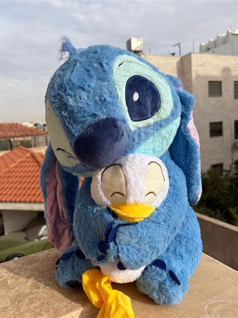 Stitch Holding A Duck Plush Toy 55 Cm Pinky Promise
