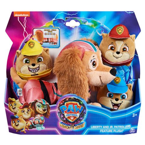 Paw Patrol The Mighty Movie Mighty Pups Liberty Plush Toy With Three