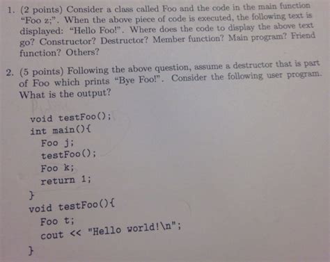 solved 1 2 points consider a class called foo and the